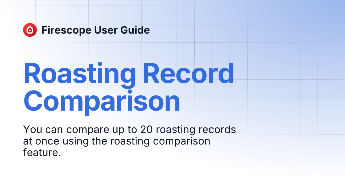Roasting Record Comparison | Firescope User Guide